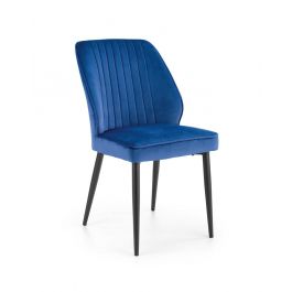 Moderne Eetkamerstoel K432 Blauw Fluweel Metaal Frame / Ventura design ...